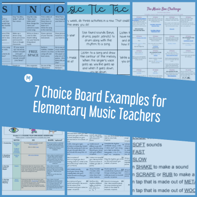 7 Choice Board Examples for Elementary Music Teachers – Midnight Music